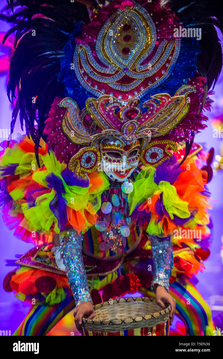 Filipino dancer from the Masskara festival of Bacolod perform at the ...