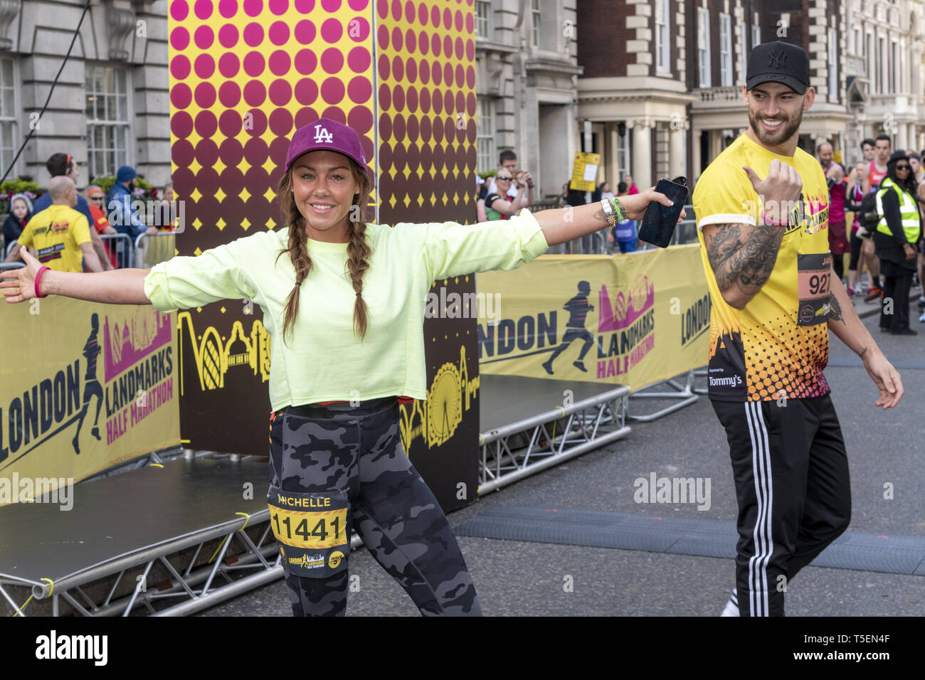 Celebrities take part in second annual half marathon in central London ...