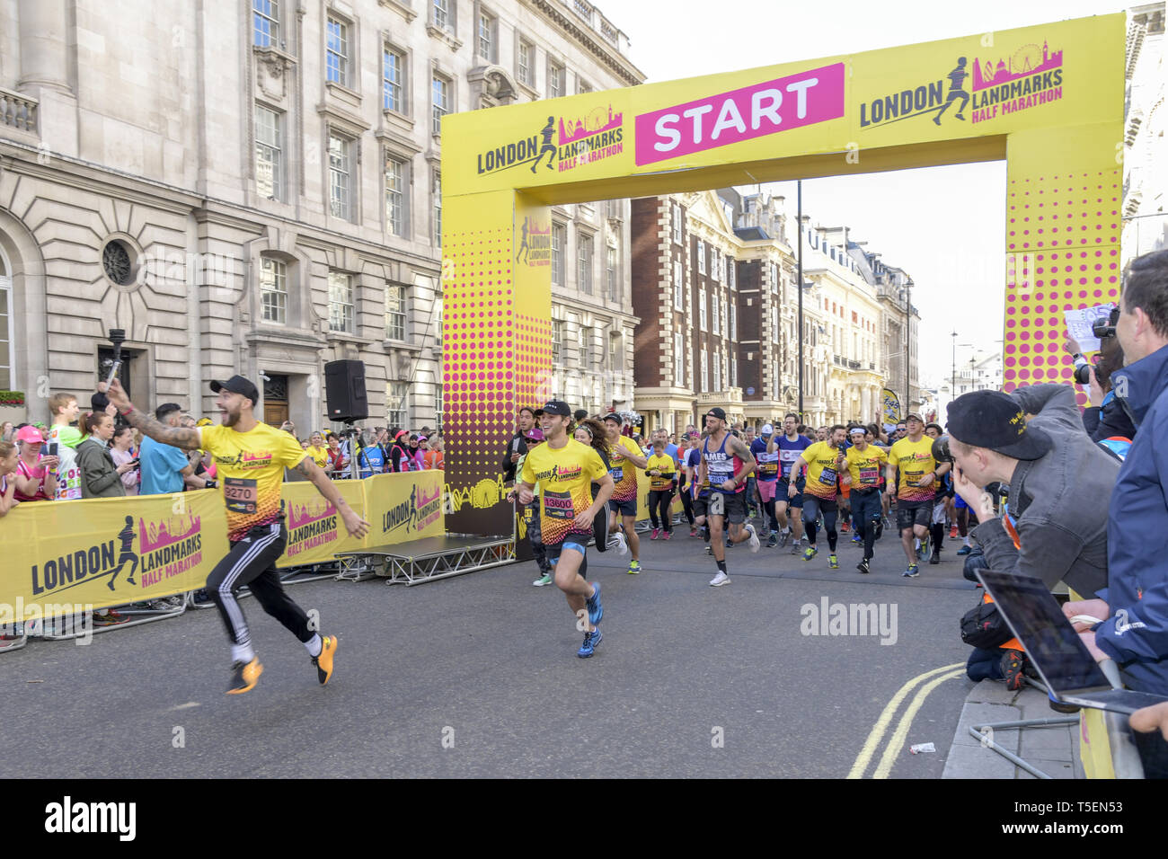 Celebrities take part in second annual half marathon in central London ...