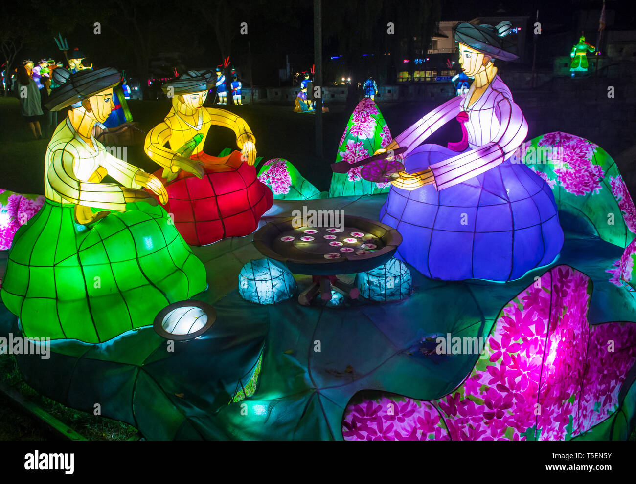 Colorful lantern decoration during the Jinju Lantern Festival in Jinju ...