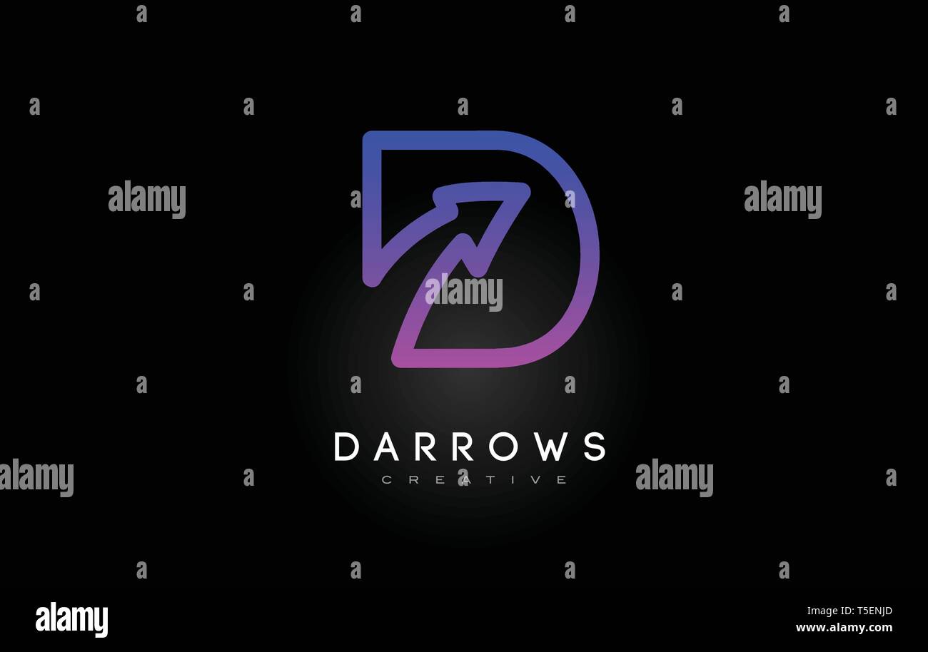Magenta Purple D Logo.D Letter Design Vector Illustration Modern ...