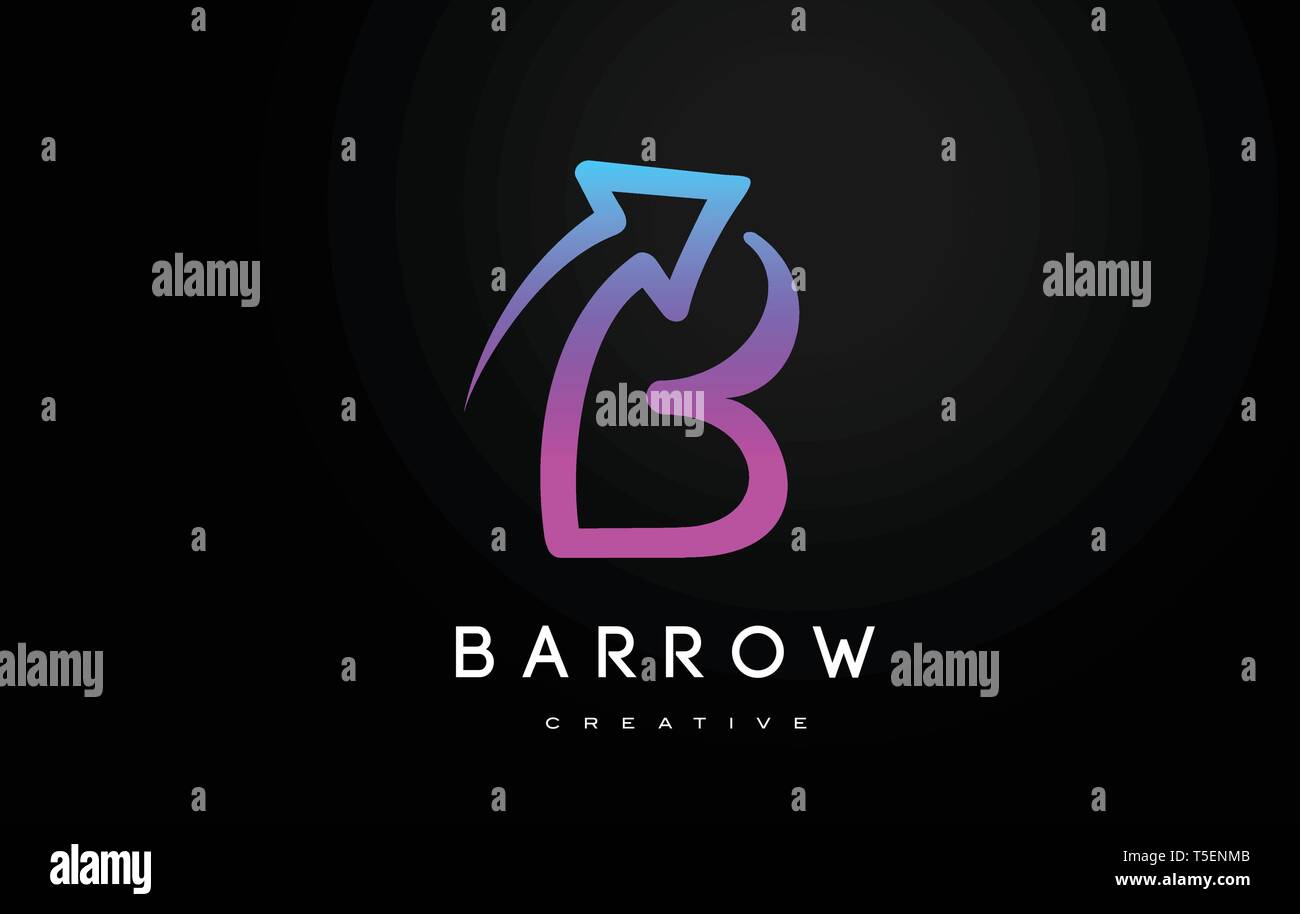 Purple Blue B Logo.B Letter Design Vector Illustration Modern Monogram ...