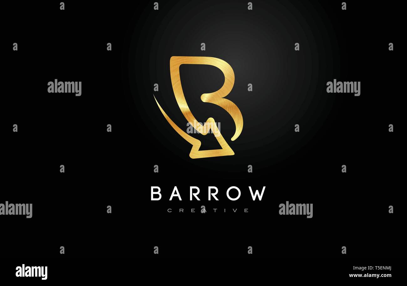 Gold B Logo.B Letter Design Vector Illustration Modern Monogram Icon ...