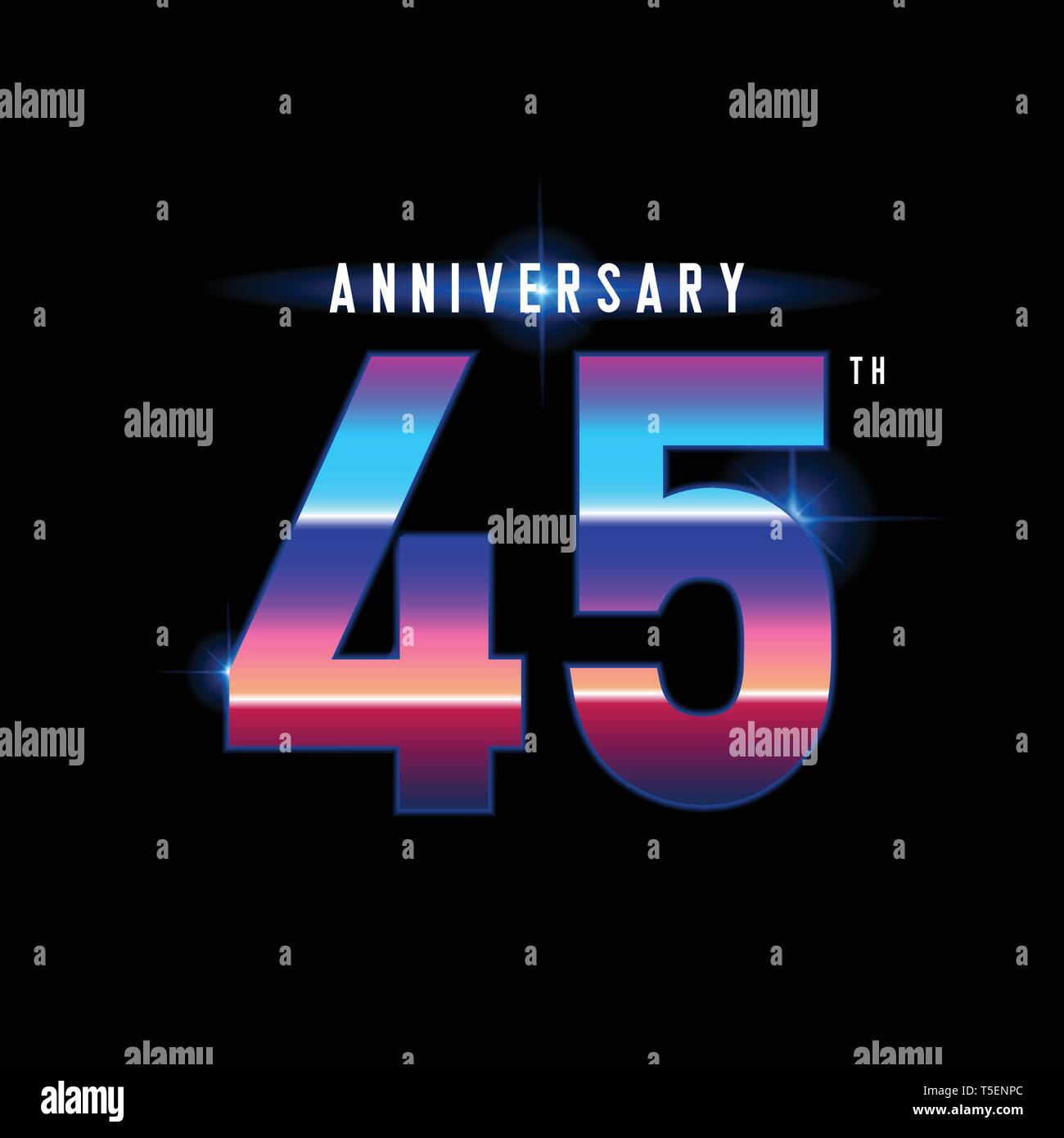 45 years anniversary celebration logotype. Colorful vintage anniversary ... 45 years anniversary celebration logotype. Colorful vintage anniversary ...
