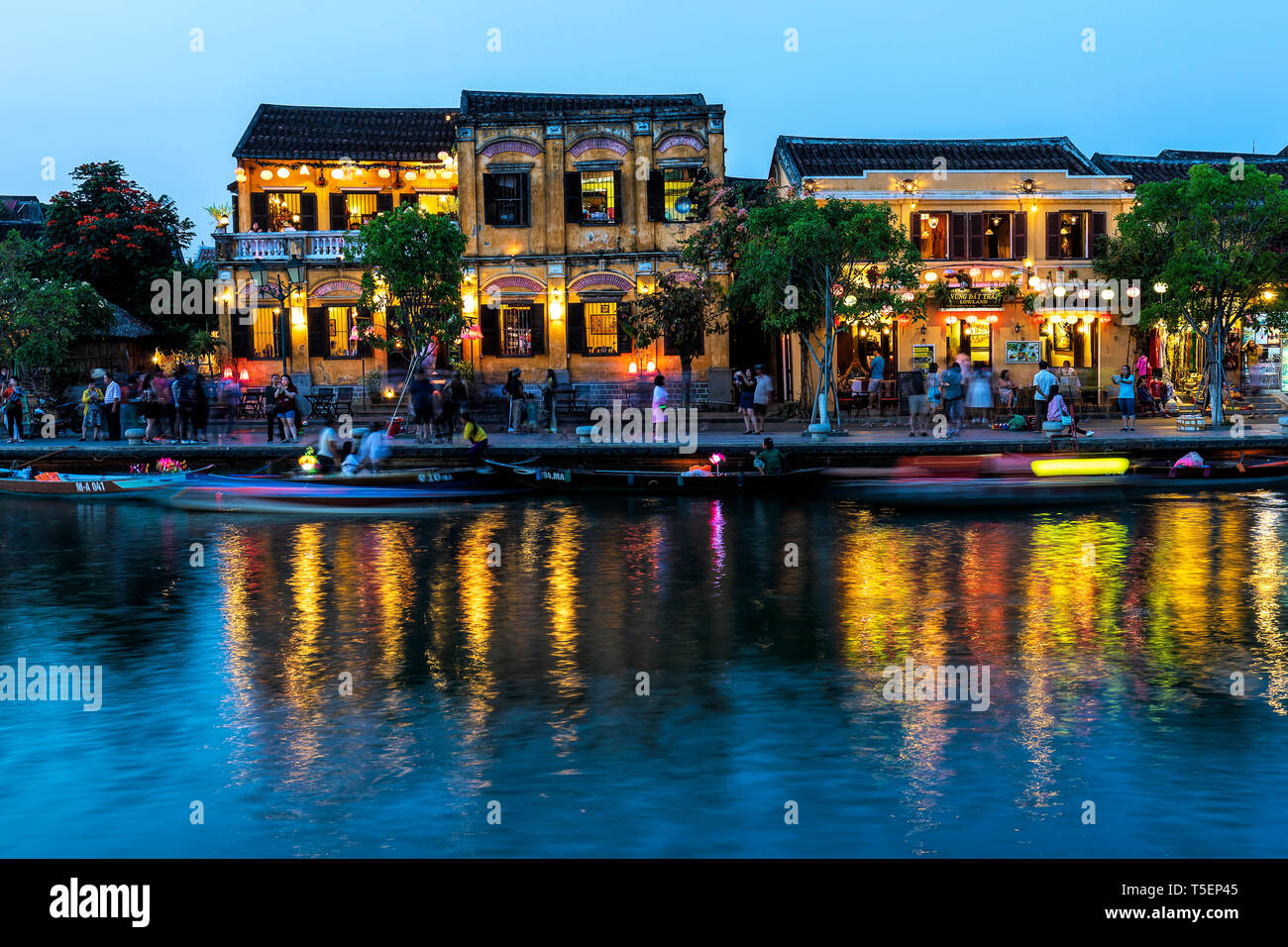 Hoi An Thu Bon River At Night Stock Photo - Alamy