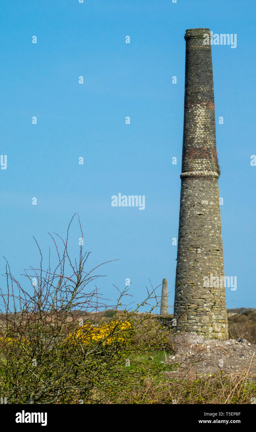 chimney tin mine Stock Photo - Alamy