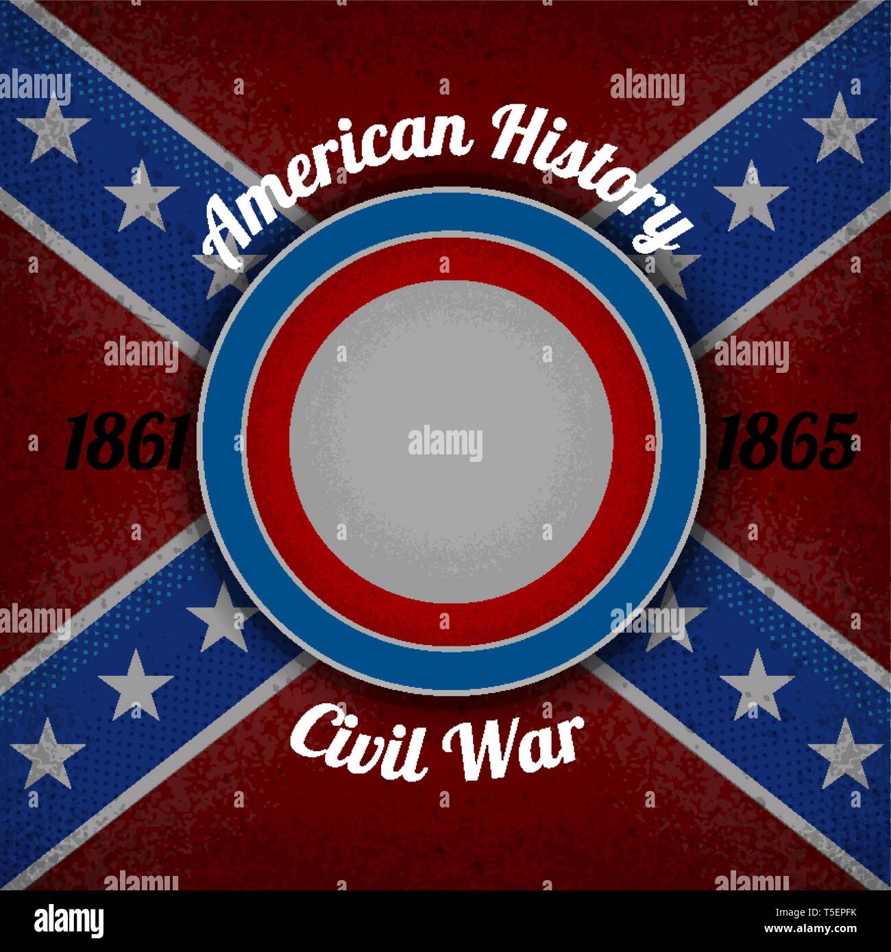 circle frame for your lable on Confederate flag grunge background.civil ...