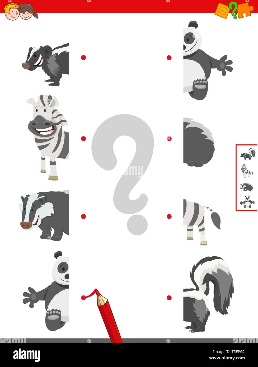 Cartoon zebra puzzle game hi-res stock photography and images - Alamy