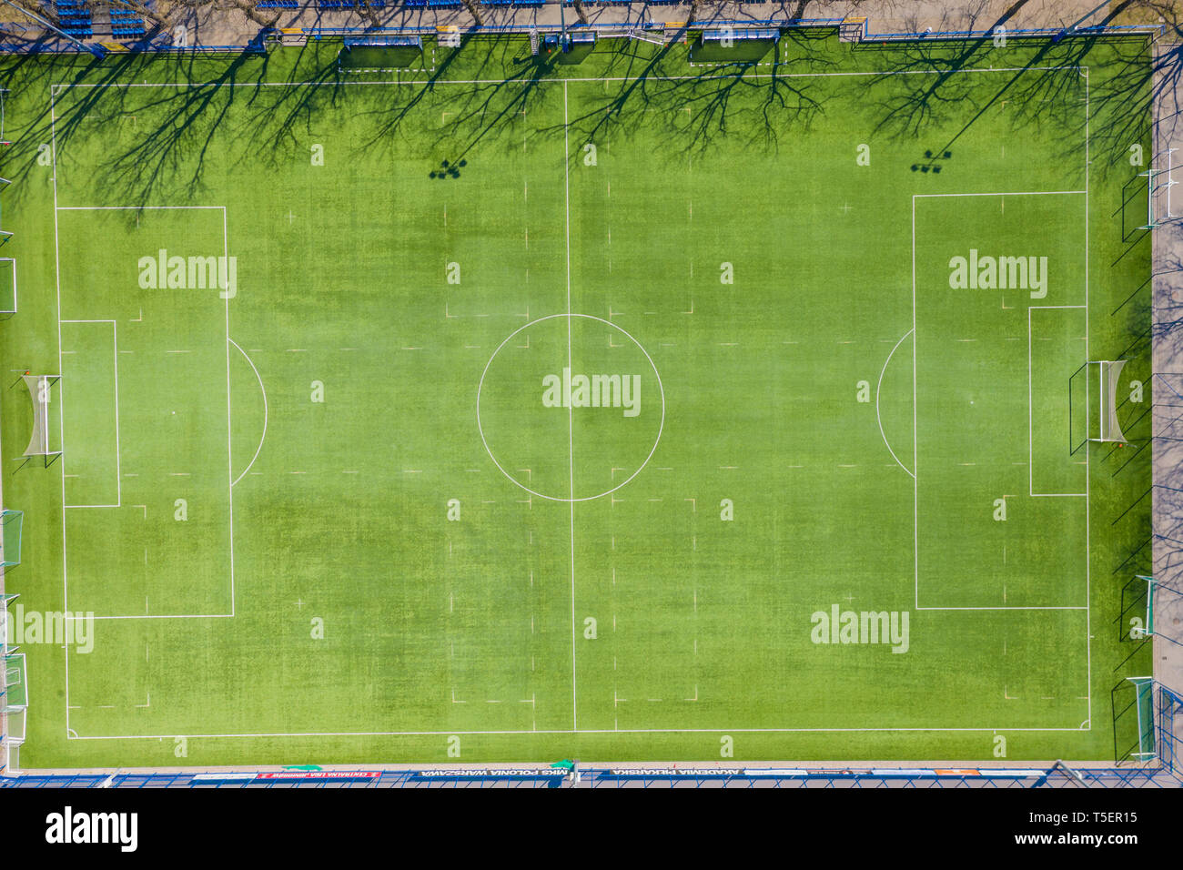 Aerial view of empty soccer field in Europe Stock Photo - Alamy