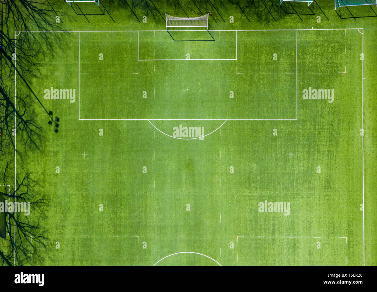 Aerial view of a football field captured by drone Stock Photo - Alamy