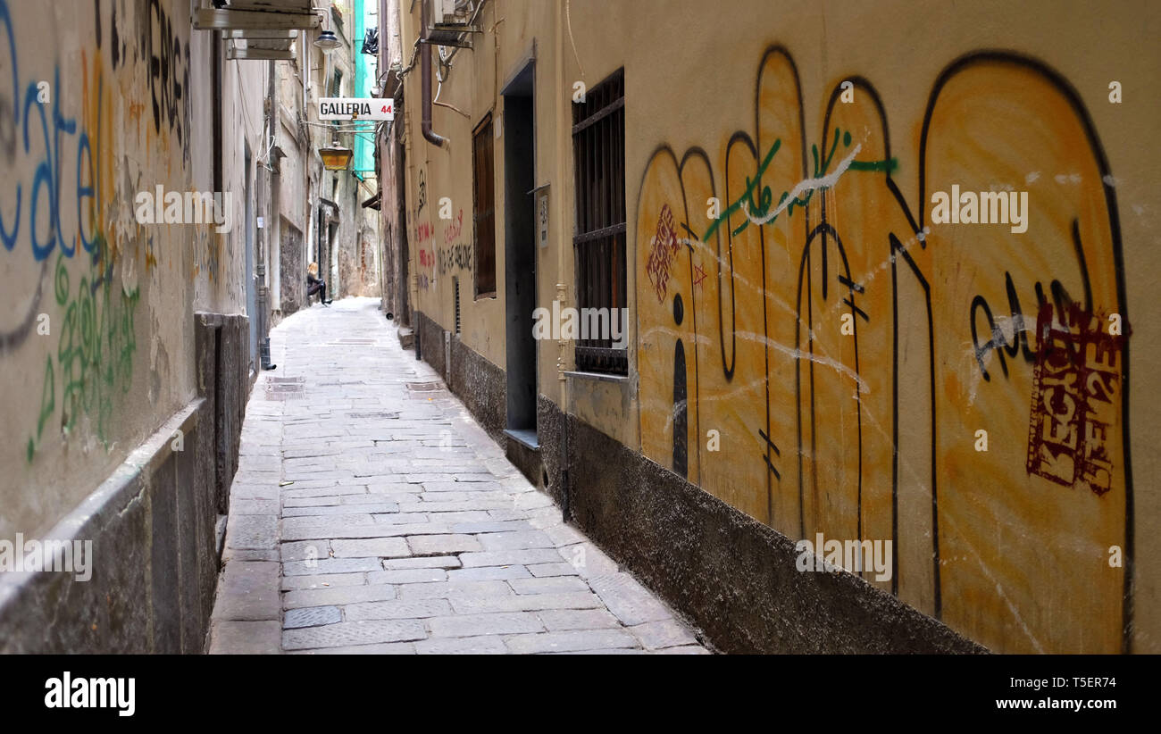 The old medieval town of Genoa, Italy has a special charm with its ...