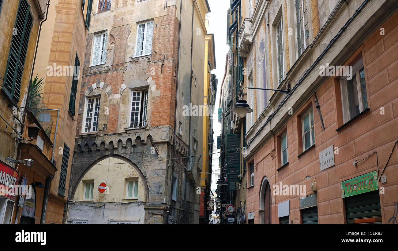 The old medieval town of Genoa, Italy has a special charm with its ...