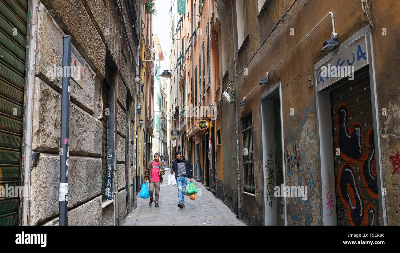The old medieval town of Genoa, Italy has a special charm with its ...