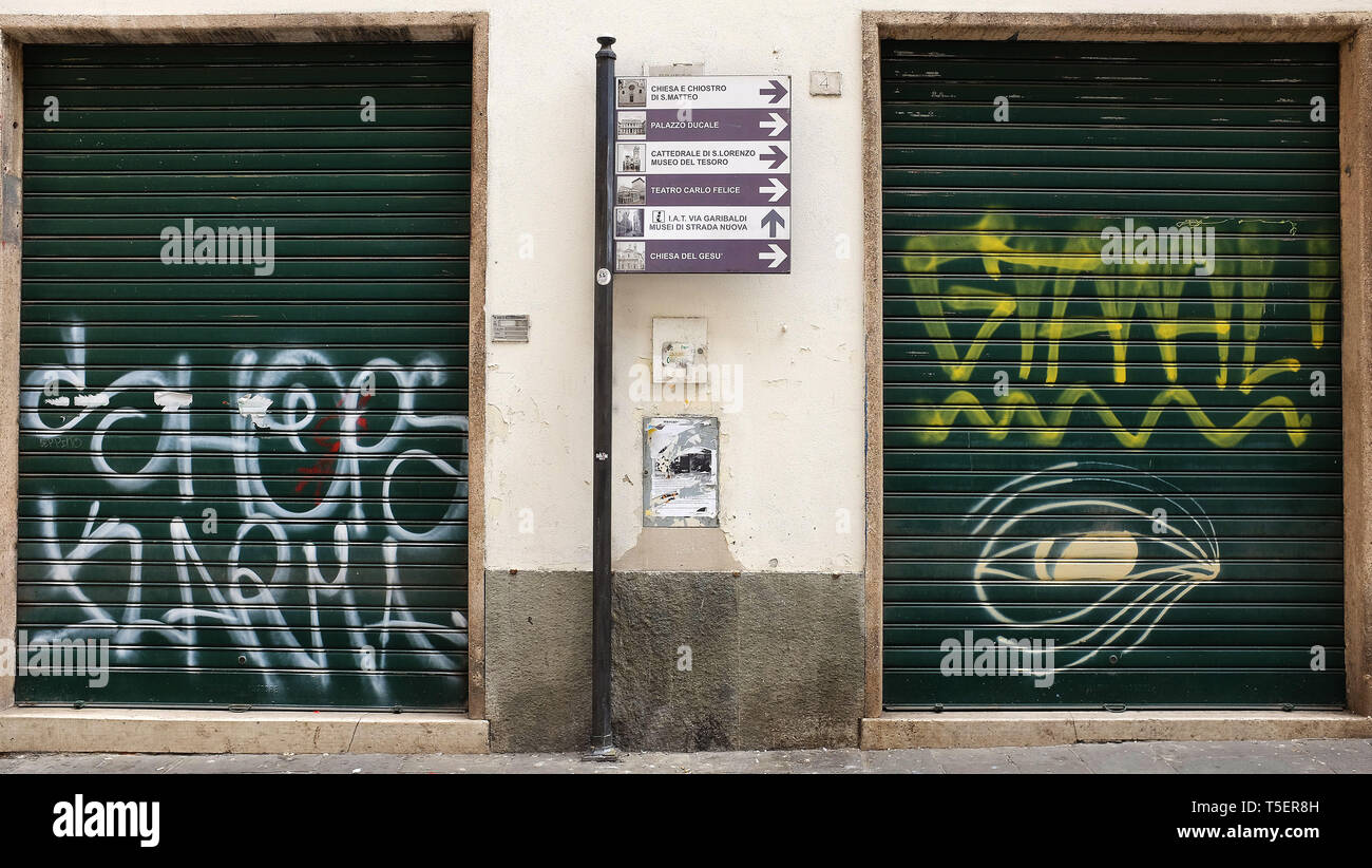 The old medieval town of Genoa, Italy has a special charm with its ...