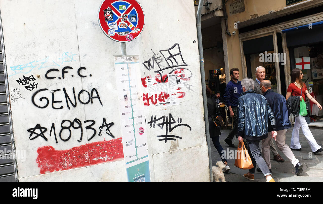 The old medieval town of Genoa, Italy has a special charm with its ...