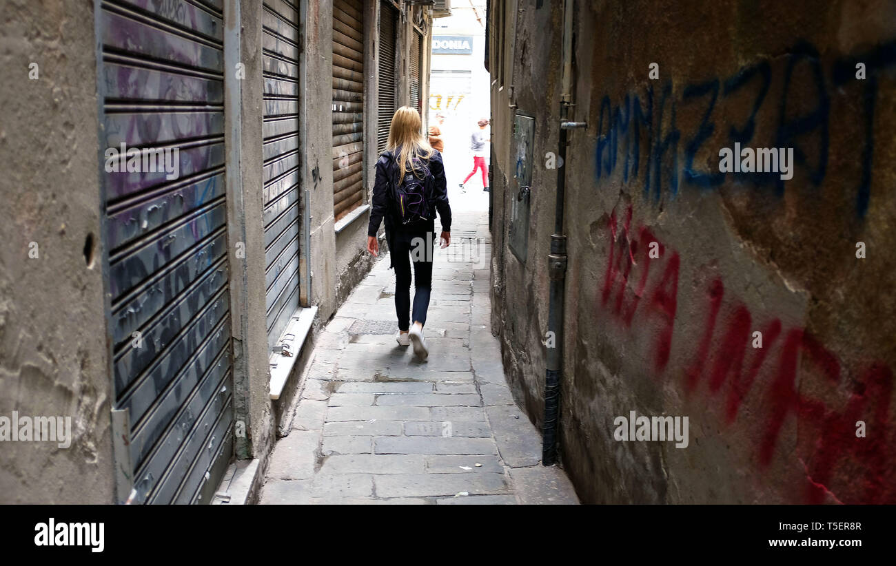 The old medieval town of Genoa, Italy has a special charm with its ...