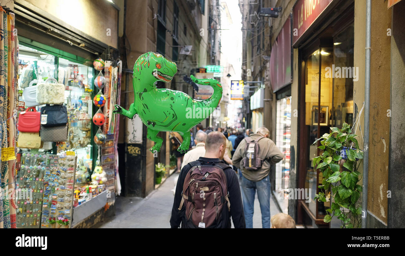 The old medieval town of Genoa, Italy has a special charm with its ...