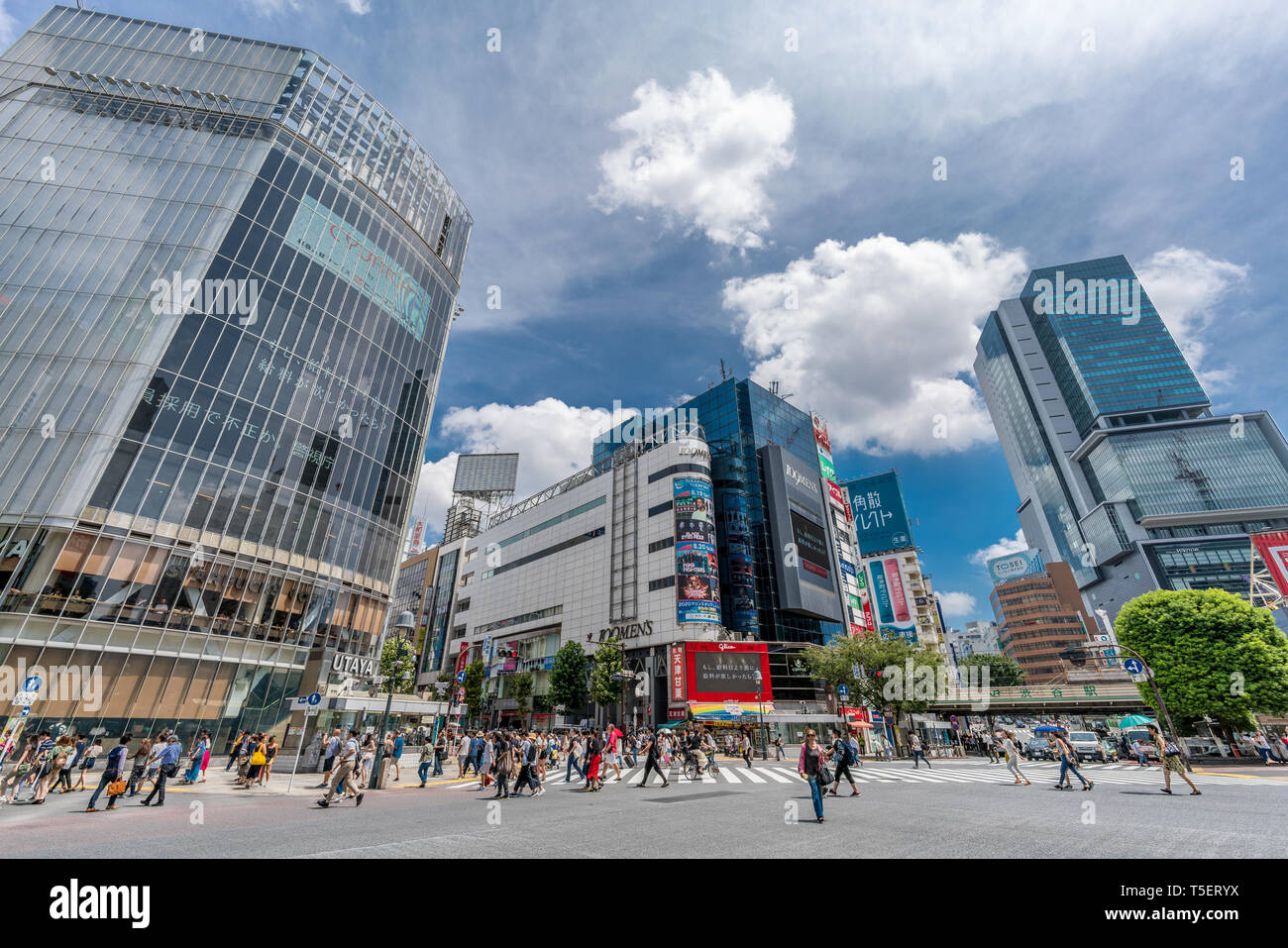 Shibuya - Tokyo, August 07, 2017 : Pedestrian cross at Shibuya Crossing ...