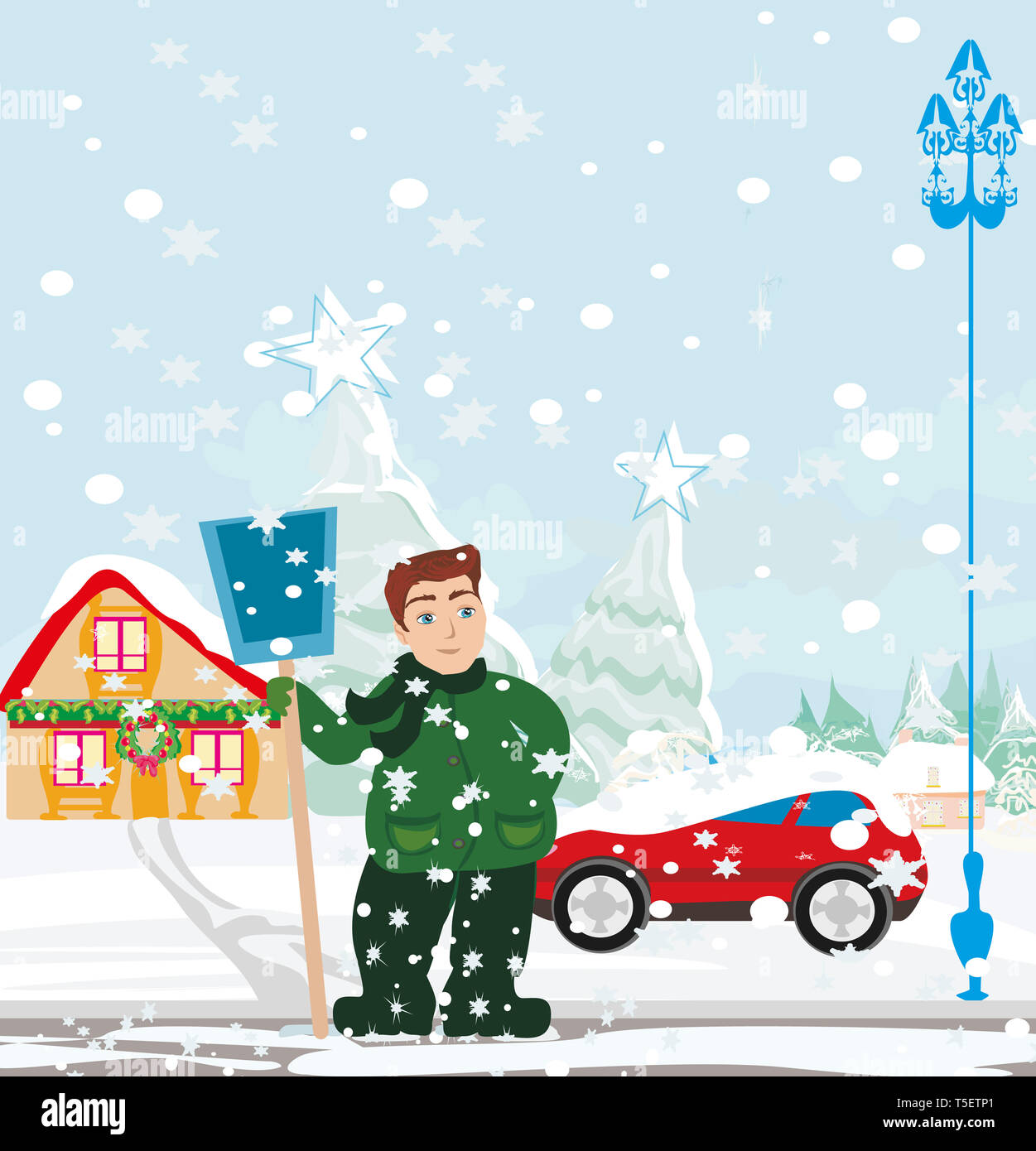 Car stuck snow sad man winter hi-res stock photography and images - Alamy