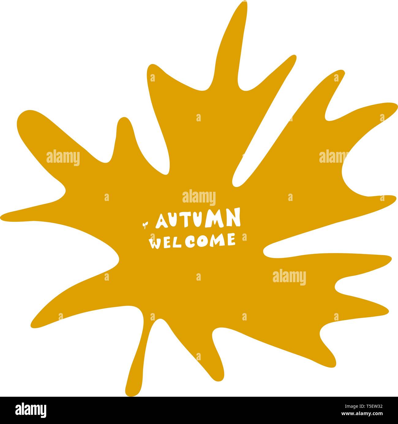 Autumn leaf abstract isolated on a white background. Yellow maple leaf ...