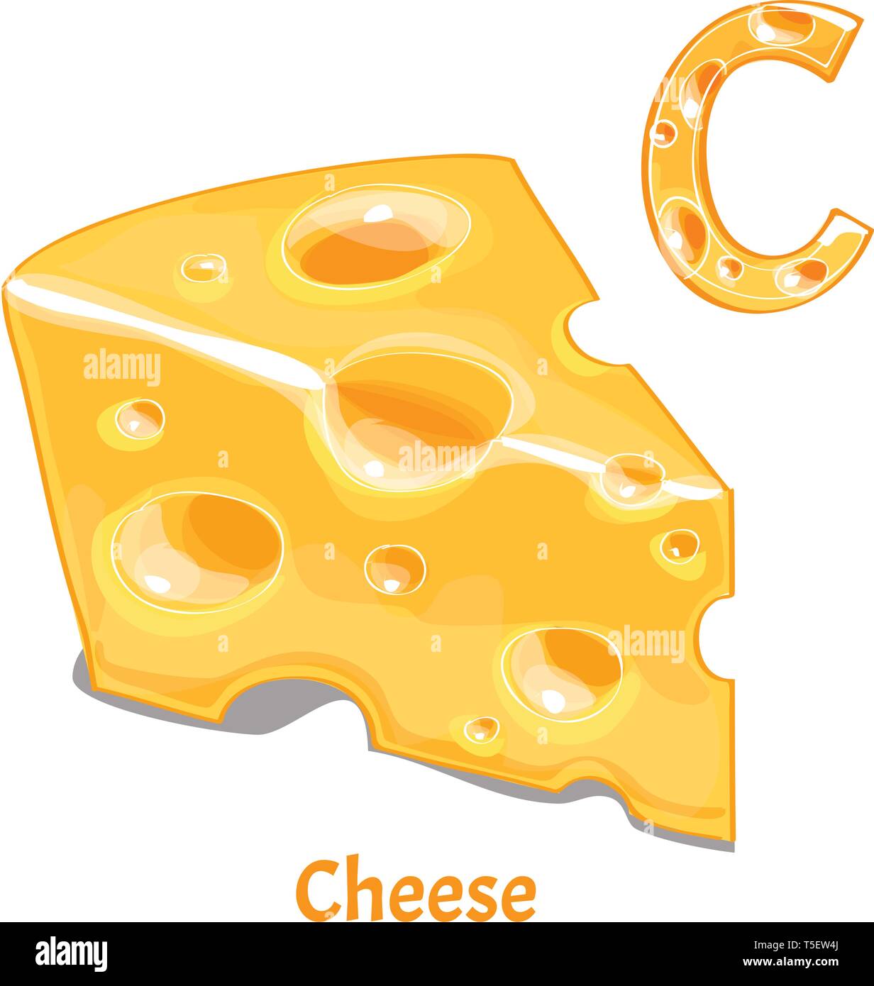 Vector alphabet letter C. Cheese Stock Vector Image & Art - Alamy