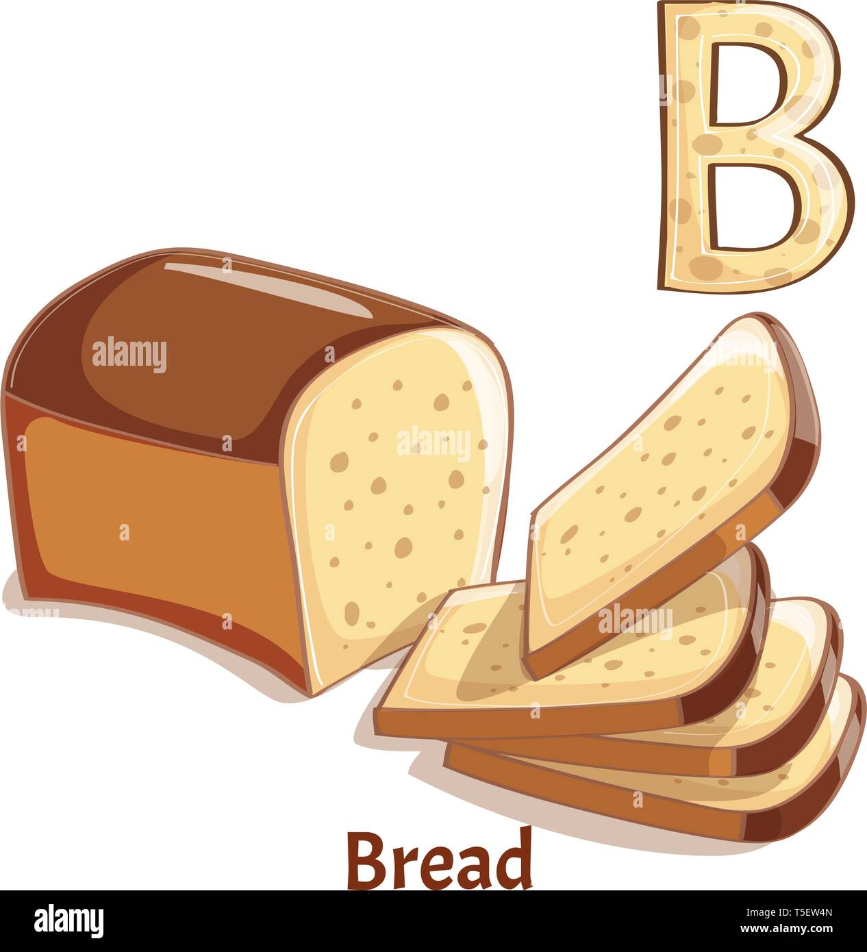 Vector alphabet letter B. Bread Stock Vector Image & Art - Alamy