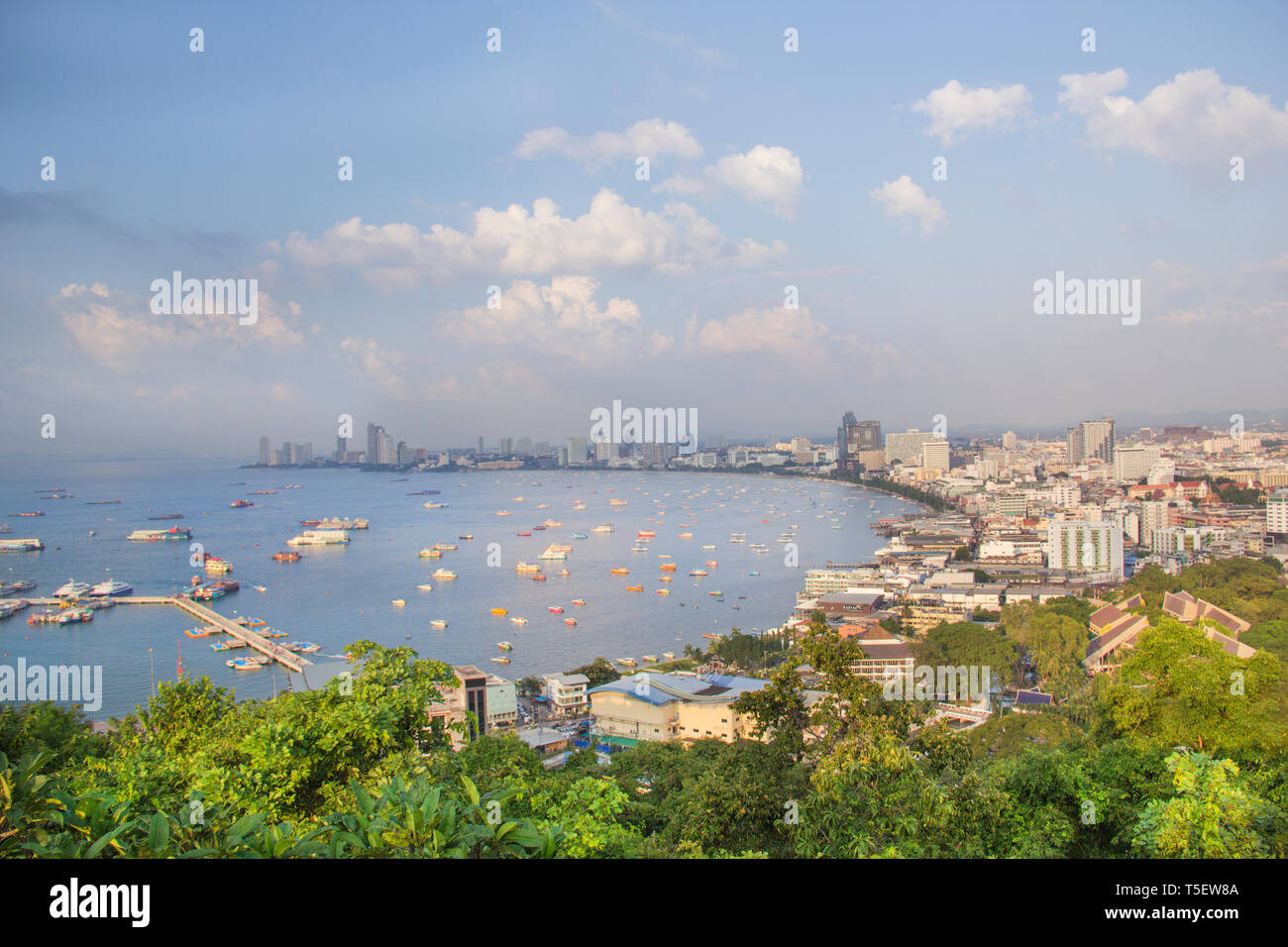 Beautiful view of the Finikoudes promenade in Larnaca city, Cyprus ...