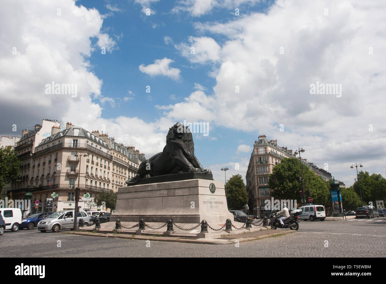 Place Denfert-Rochereau, a public square in Paris Stock Photo - Alamy