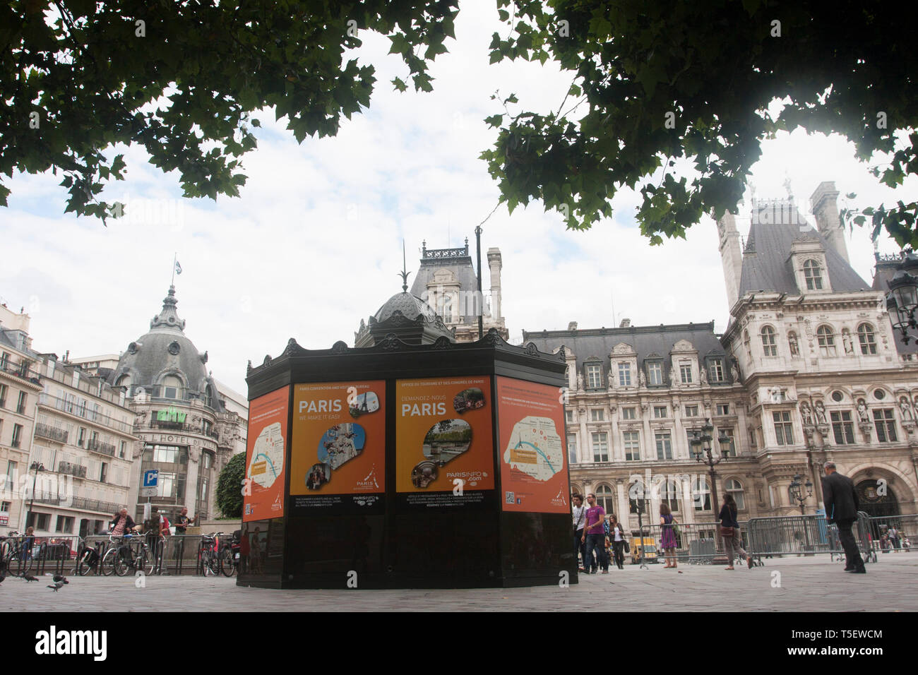 Tourist information board in Paris Stock Photo - Alamy