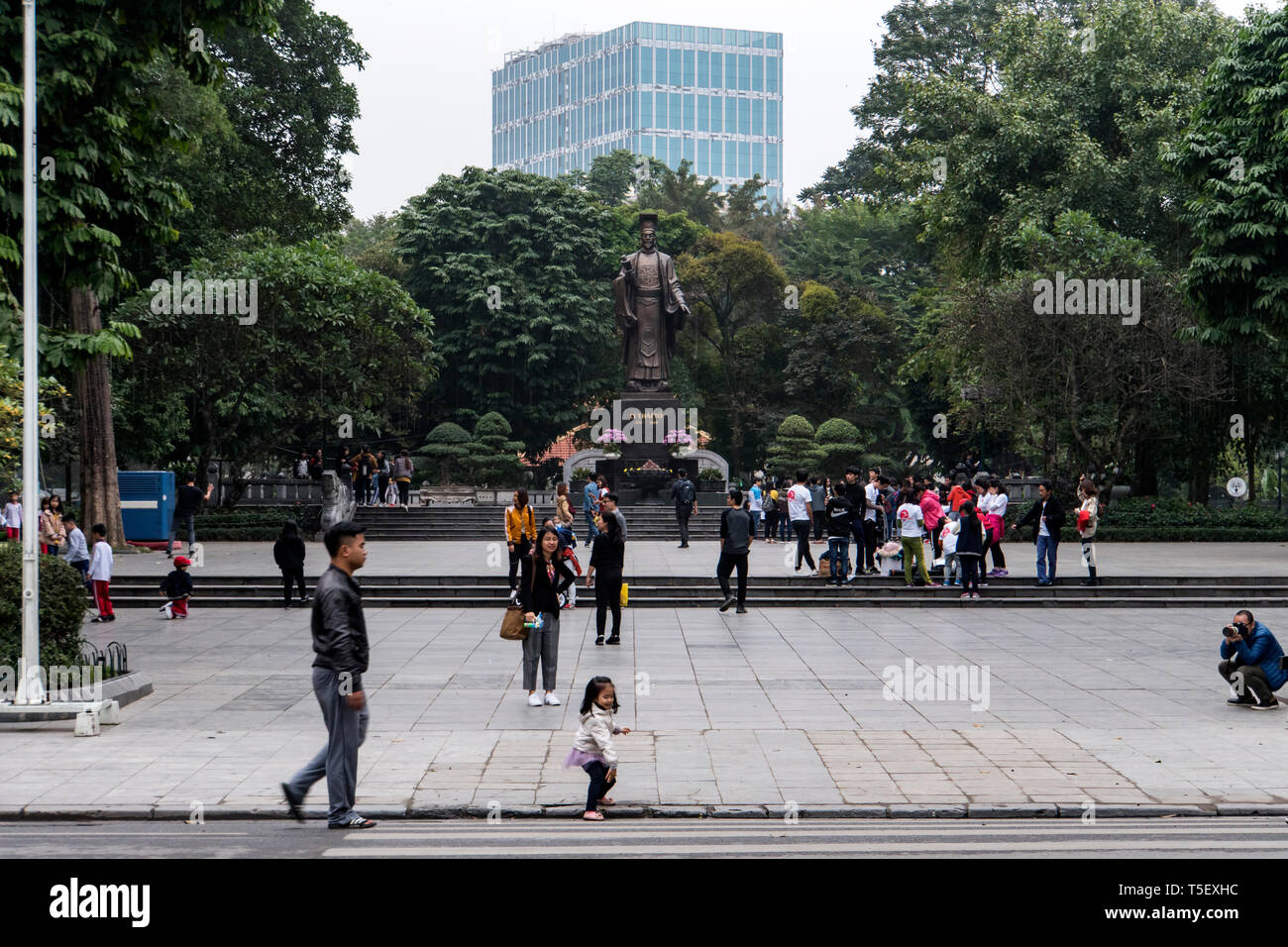 Statue of ly thai in hanoi, the capital of vietnam - close to hoan kiem ...