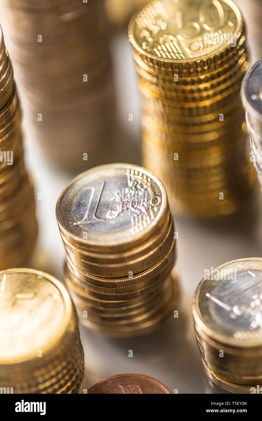 Stacked tower coins silver hi-res stock photography and images - Alamy