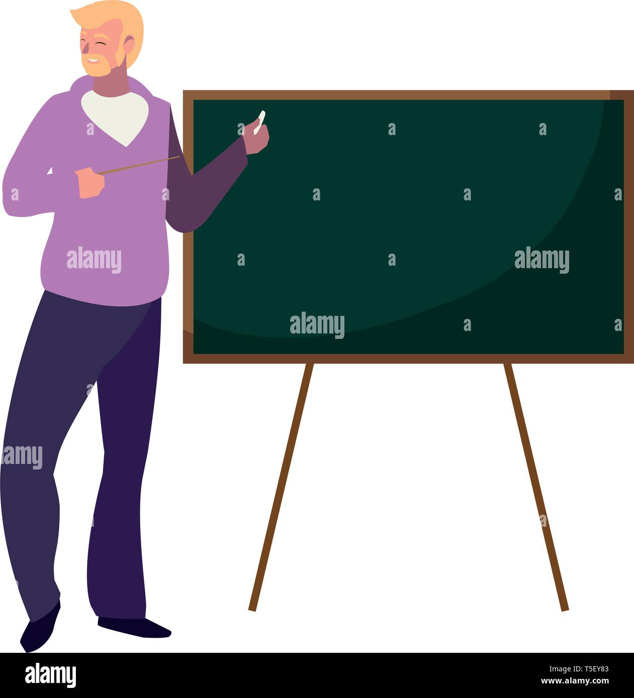 teacher male with chalkboard character vector illustration design Stock ...
