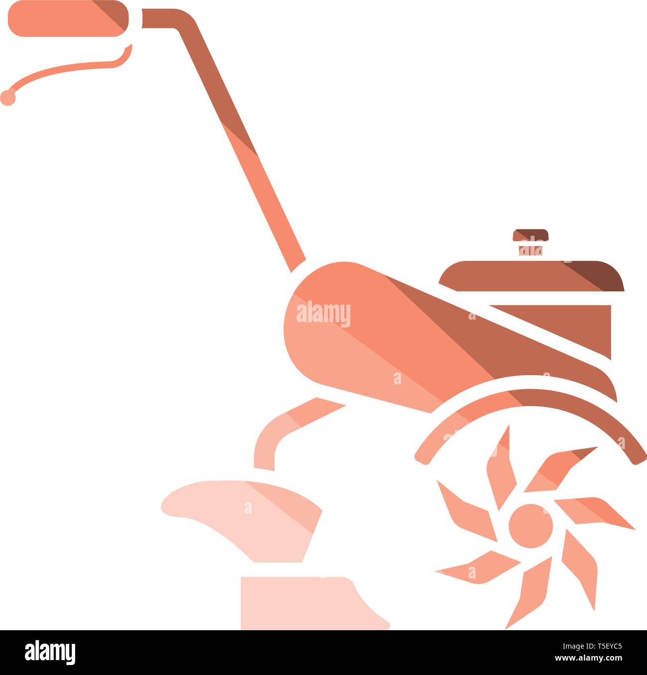 Garden tiller icon. Flat color design. Vector illustration Stock Vector ...