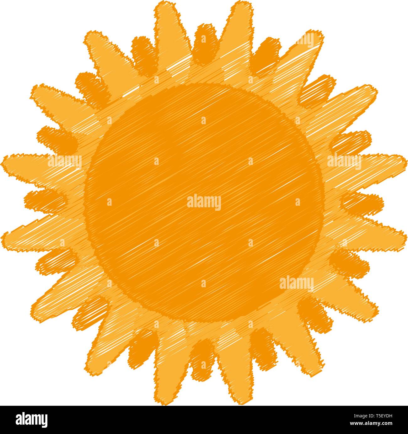 Hand drawn sun, vector illustration in cartoon style Stock Vector Image ...