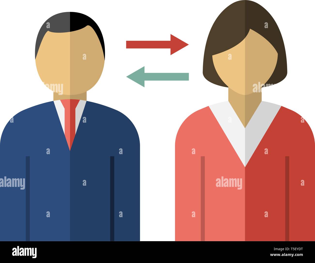 Corporate Interaction Icon. Flat Color Design. Vector Illustration ...