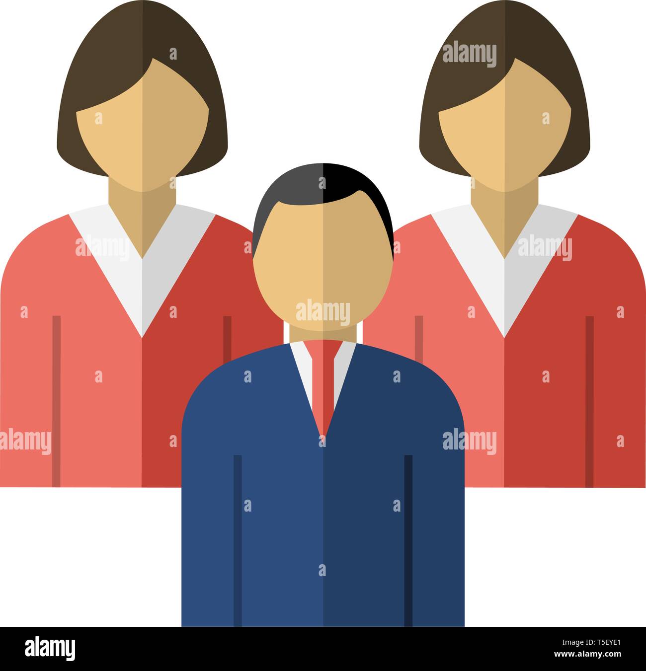 Corporate Team Icon. Flat Color Design. Vector Illustration Stock ...