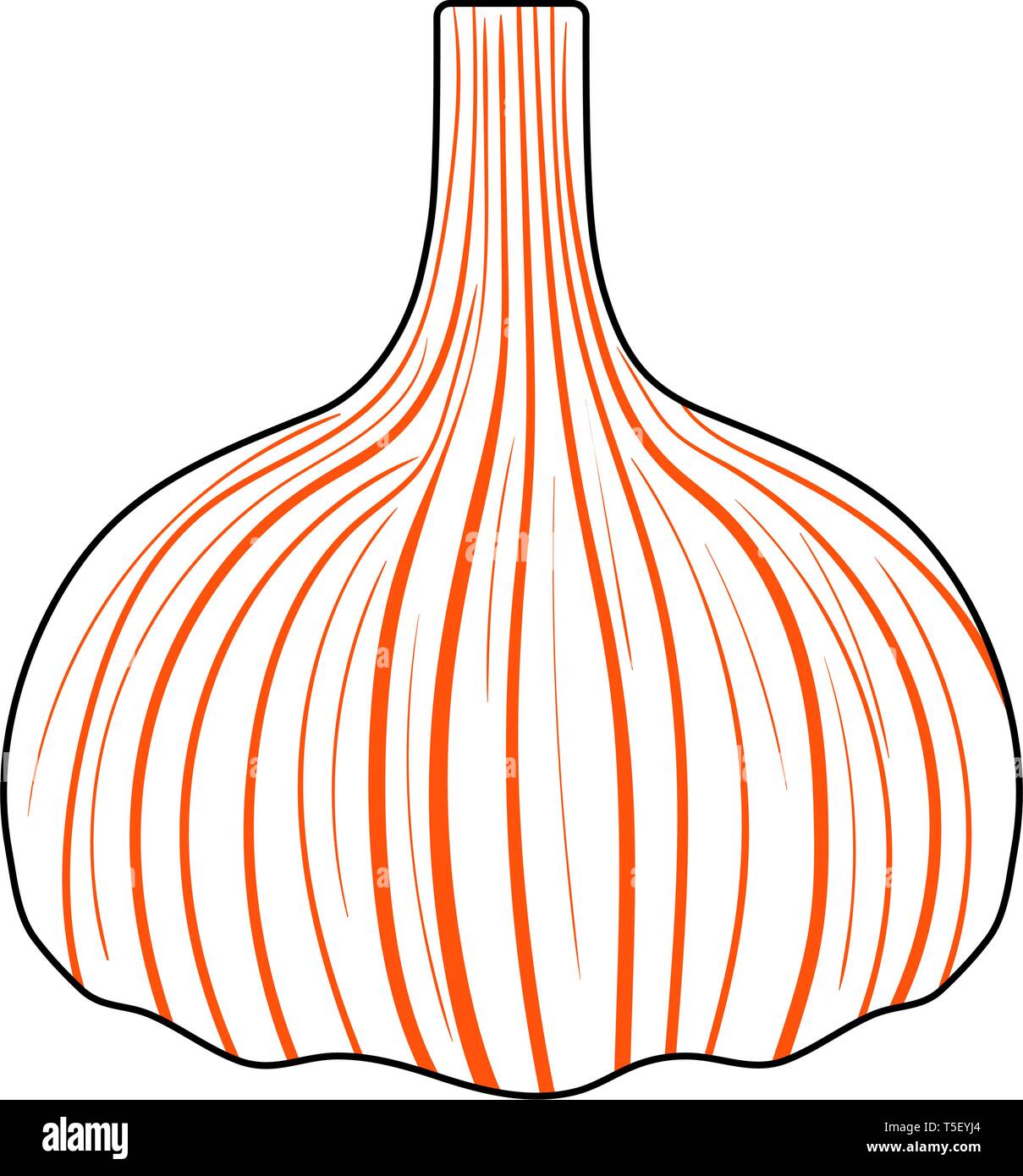 Garlic Icon. Thin Line With Orange Fill Design. Vector Illustration ...