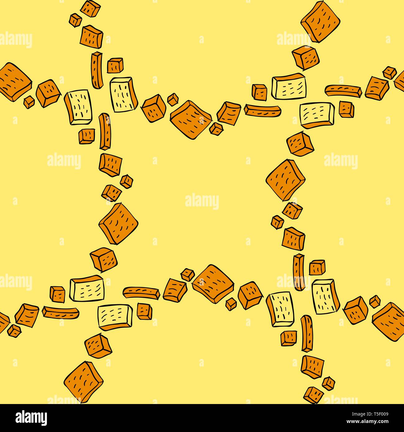 Hand drawn seamless pattern of cookies products. Baked goods background ...