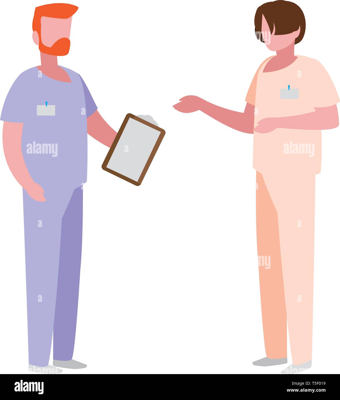 male medicine workers with uniforms vector illustration design Stock ...