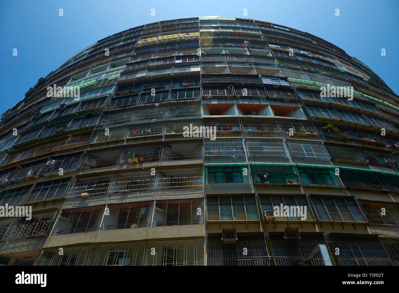 An iconic, circular apartment building at the center of the Guomao ...