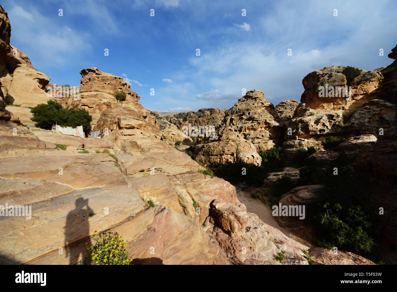 Sandstone rock formations above Little Petra, Jordan Stock Photo - Alamy