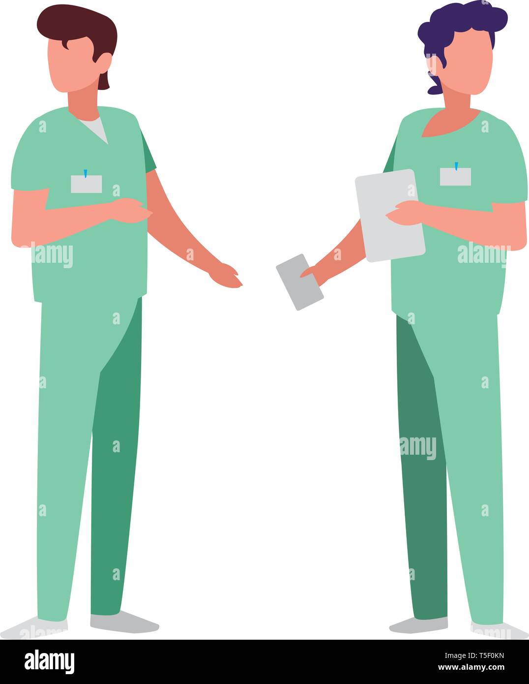 male medicine workers with uniforms vector illustration design Stock ...