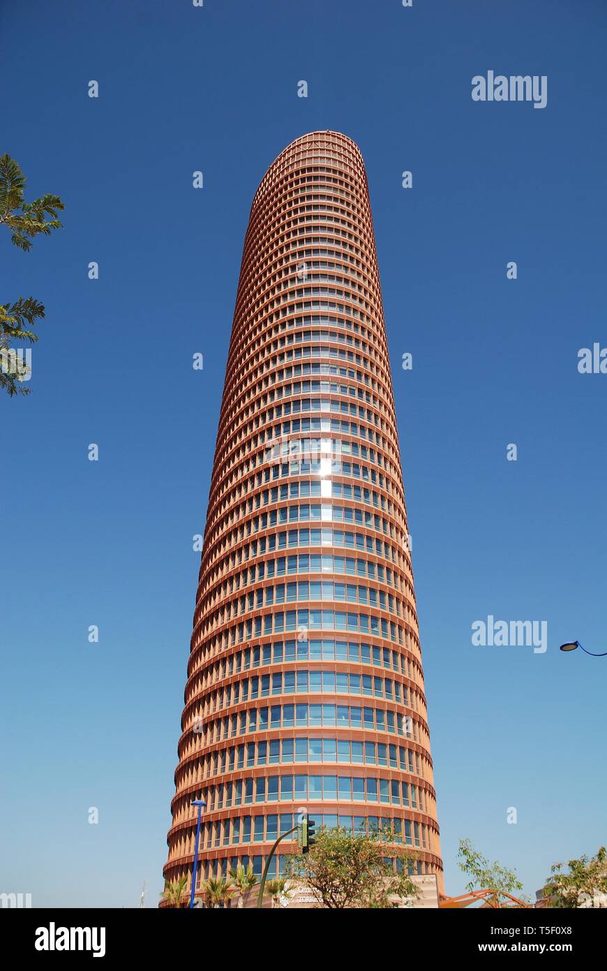 The Torre Sevilla office and hotel building in Seville, Spain on April ...