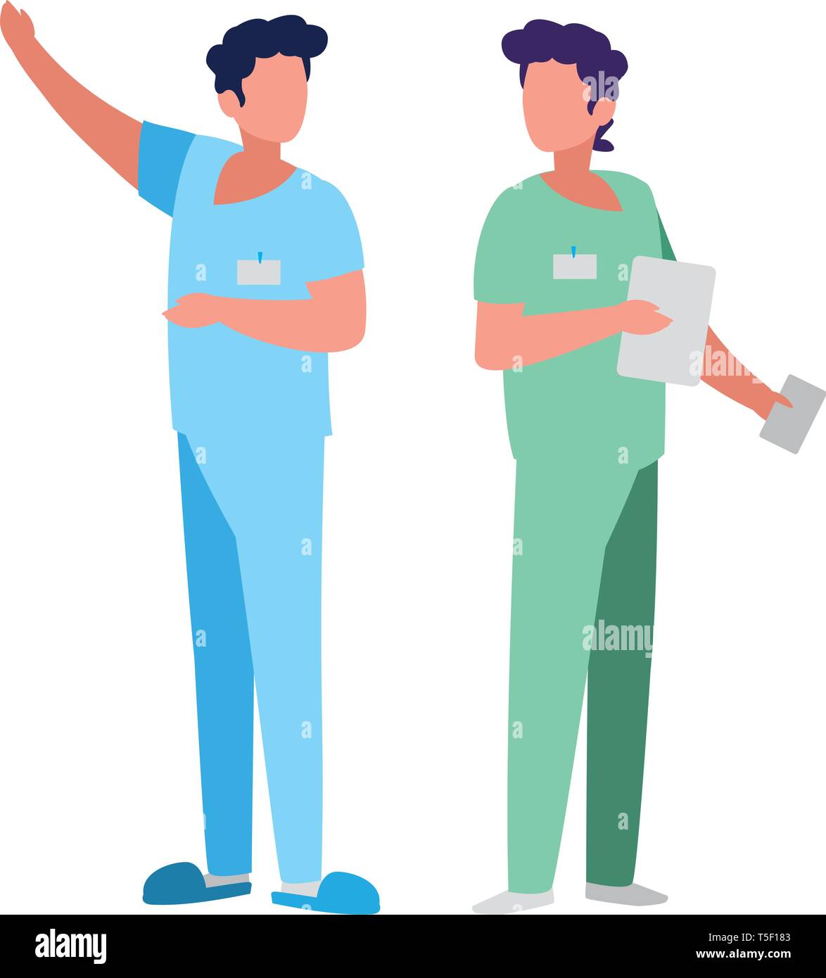 male medicine workers with uniforms vector illustration design Stock ...