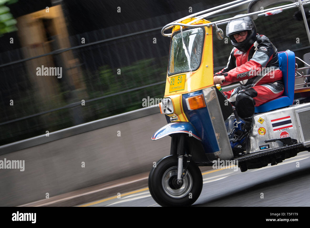 Essex businessman Matt Everard during the tuk tuk world speed record ...
