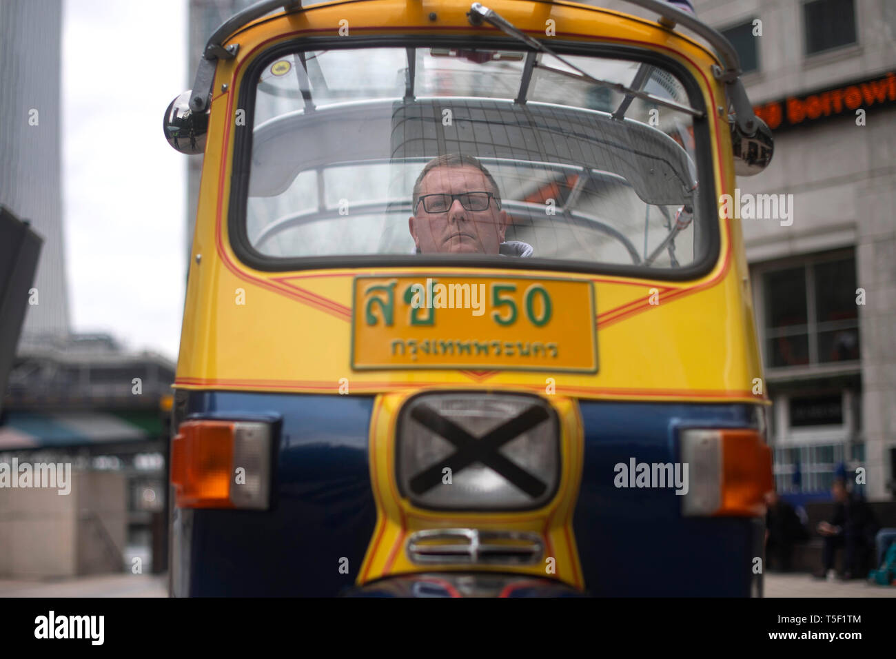 Essex businessman Matt Everard during the tuk tuk world speed record ...