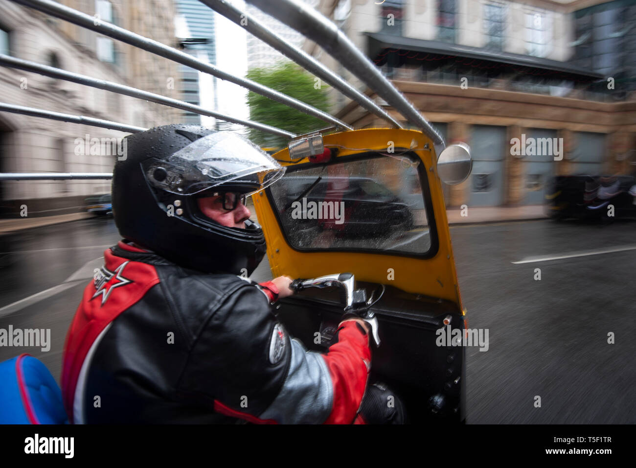 Essex businessman Matt Everard during the tuk tuk world speed record ...