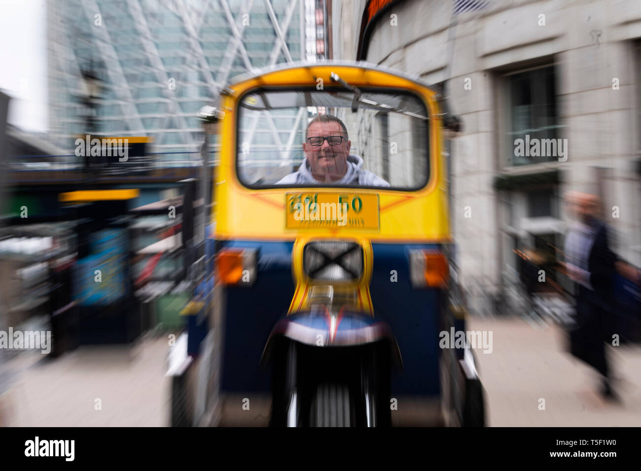 Essex businessman Matt Everard during the tuk tuk world speed record ...