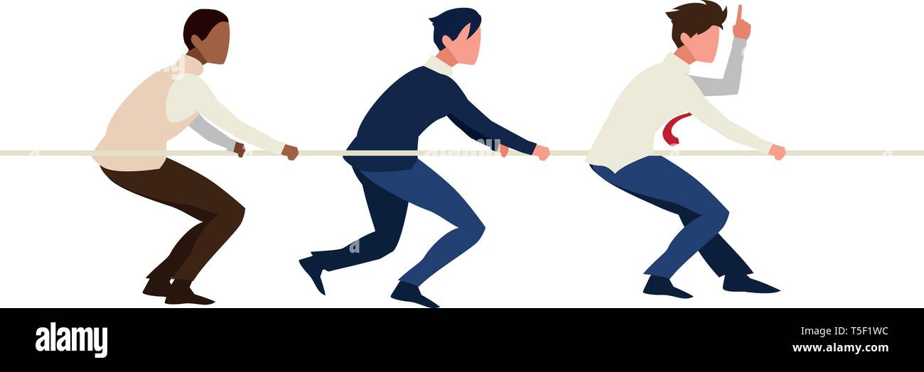 businessmen teamwork pulling rope vector illustration design Stock ...
