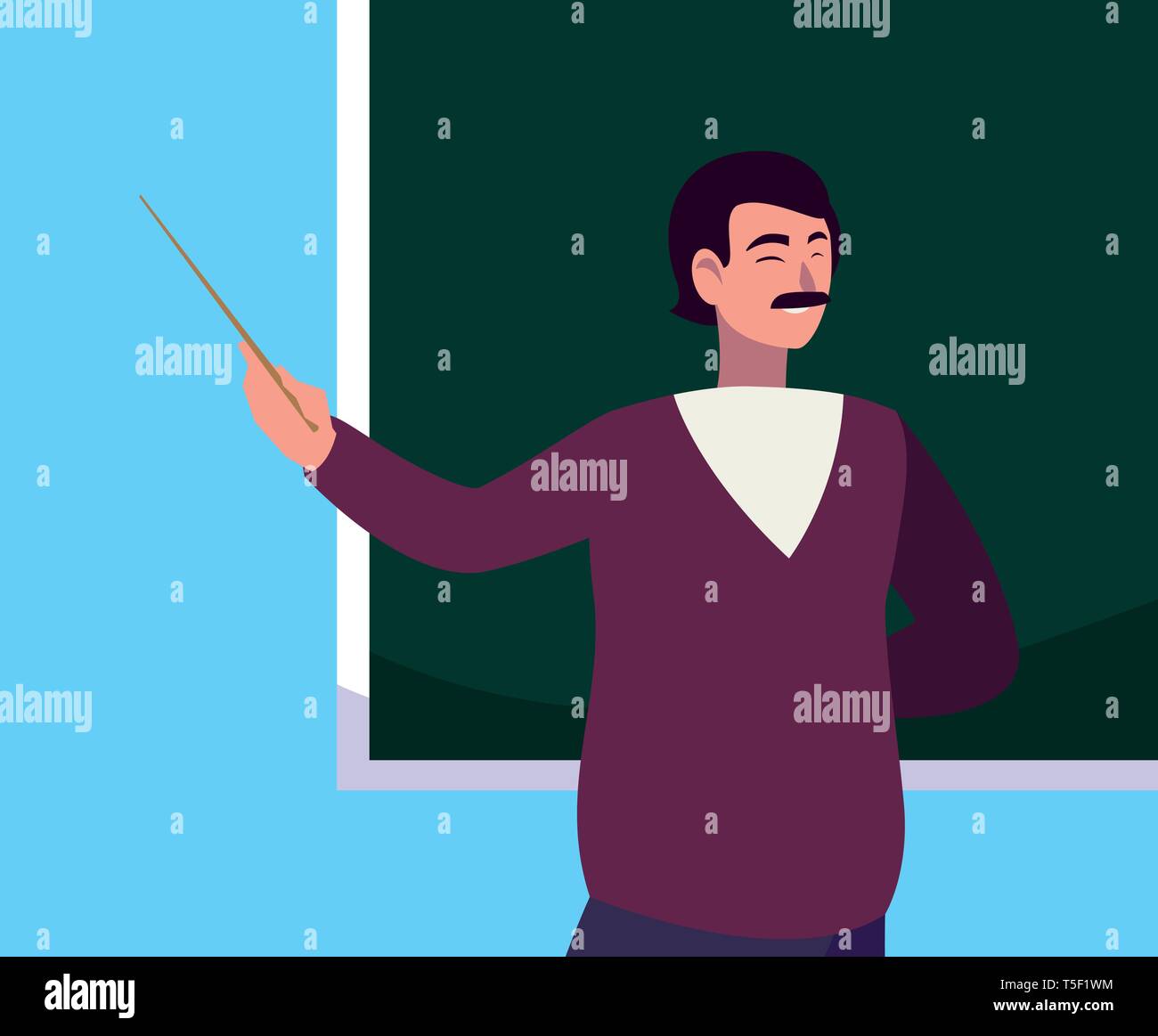teacher male with chalkboard character vector illustration design Stock ...